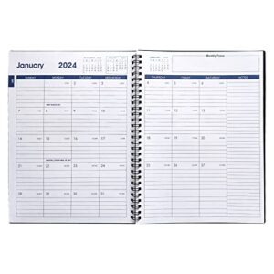 UtyTrees Calendar 2023 Planner - January 2023 - June 2024 Calendar Planner, 7.6" x 10.2", A4 2023 Calendar Planner, 18 Month Planner, with Double-Sided Storage Pocket, Premium Thick Paper, Black