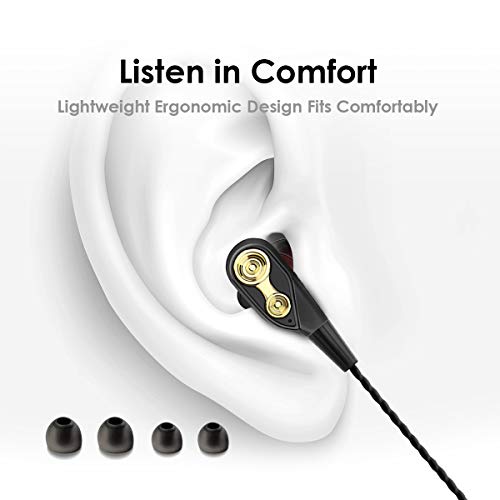 Tecno Wired Earbuds with Microphone for Computer, Earphones Wired with Mic Volume Control，Powerful Bass, High Fidelity, Earphones Compatible with iPhone with 3.5mm-J2