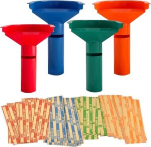 nadex easy wrap coin tube set with 40 wrappers included – funnel shaped coin for pennies, nickles, dimes, and quarters – four color-coded tubes