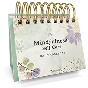 mesmos perpetual desk calendar with 366 mindfulness self care quotes, cute desk accessories & office decor for women, relaxing & inspirational gifts for women, anxiety relief items, desk decorations