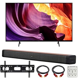 sony kd-43x80k 43″ x80k 4k ultra hd led smart tv 2022 bundle with deco home 60w 2.0 channel soundbar, 37″-100″ tv wall mount bracket bundle and 6-outlet surge adapter