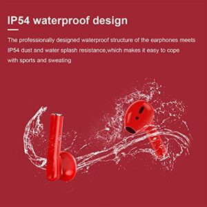 Kids BT Earbuds with Charging Case, Cute Little Devil Cartoon Earphones, Bluetooth 5.0 TWS HiFi Stereo Sound Noise Reduction Waterproof Sport Headphones for Boys/Girls, Built-in Mic(Red)