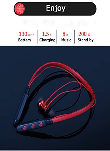 QT S Bluetooth Neckband Headphones, HD Sound V5.0 Wireless Neckband Headset Stereo Noise Cancelling Sweat/Waterproof Sports Earphones for Gym Workout Travel Business Earbuds Music & Playtime 10 Hours