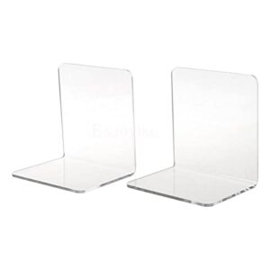 szyawsd file sorters 2pcs clear acrylic bookends l-shaped desk organizer desktop book holder school stationery office accessories