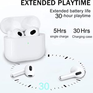 Wireless Earbuds, 30H Playtime AirProBluetooth Headphones with Wireless Charging Box, IPX7 Waterproof in-Ear Ear Buds, Clear Calls Built-in Microphone Stereo Touch Earphones, for iPhone Huawei Samsung