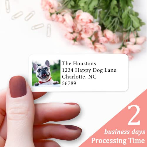 Personalized Return Address Labels Photo - Set of 120 Custom Photo or Logo Mailing Labels for Envelopes, Self Adhesive Flat Sheet Rectangle Personalized Name Stickers