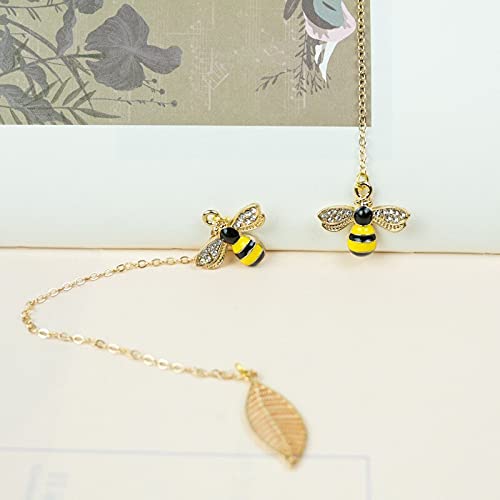 GGFLY Bees and Leaves Bookmarks for Books Stationery Novelty Cute Metal Bookmark Book Markers School Office Stationery 12cm/4.7"