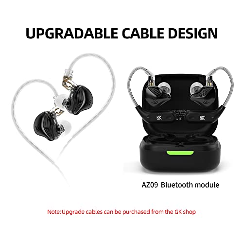 KZ ZEX Earbud Headphones,3.5mm Wired in-Ear Headphones with Detachable Cables, HiFi Professional Stereo Deep Bass, Noise Isolating in-Ear Earphones(Graphite,with Mic)