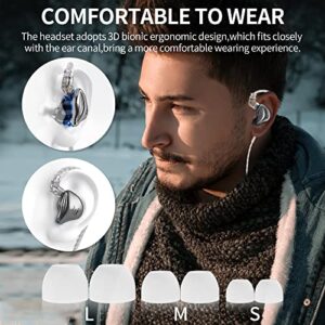 KZ ZEX Earbud Headphones,3.5mm Wired in-Ear Headphones with Detachable Cables, HiFi Professional Stereo Deep Bass, Noise Isolating in-Ear Earphones(Graphite,with Mic)