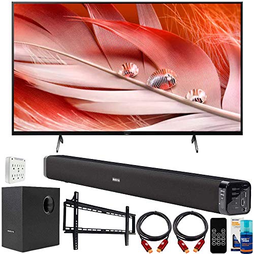 Sony XR50X90J 50-inch X90J 4K Ultra HD Full Array LED Smart TV Bundle with Deco Gear Home Theater Soundbar with Subwoofer, Wall Mount Accessory Kit, 6FT 4K HDMI 2.0 Cables and More