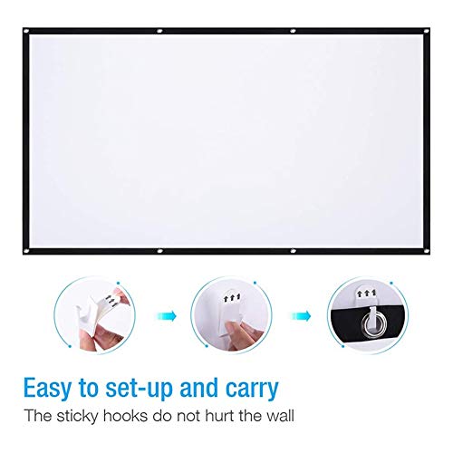 VIBY Portable Foldable Projector Screen 16:9 Outdoor Home Cinema Theater 3D Movie 60/72/84/100/120/150 Inch Projection Screens (Size : 84 inch)