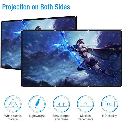 VIBY Portable Foldable Projector Screen 16:9 Outdoor Home Cinema Theater 3D Movie 60/72/84/100/120/150 Inch Projection Screens (Size : 84 inch)