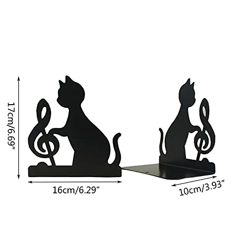 HALOU Cute Bookshelf Metal Bookshelf Bookends Book Support Stand Desk Organizer Storage Holder