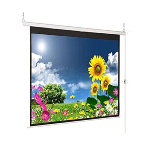 projector screen 72 inch 16:9 matte gray fabric fiber glass electric motorized projector screen home cinema business school bar