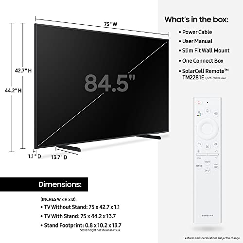 SAMSUNG QN85LS03BAFXZA 85 inch The Frame QLED 4K UHD Quantum HDR Smart TV 2022 Bundle with Premium 2 YR CPS Enhanced Protection Pack