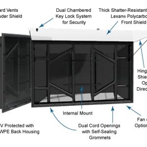 The TV Shield 52-55" Anti-Glare Outdoor TV Enclosure, Combo Pack (Full Motion Mount, and Fan), (2nd Generation), Fits 52-55" Television