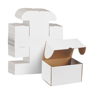 wiftrey 7x5x4 white shipping boxes 25 pack for small business, small corrugated cardboard boxes for mailing, packing, shipping