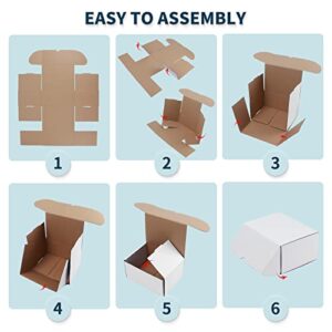 WIFTREY 7x5x4 White Shipping Boxes 25 Pack for Small Business, Small Corrugated Cardboard Boxes for Mailing, Packing, Shipping