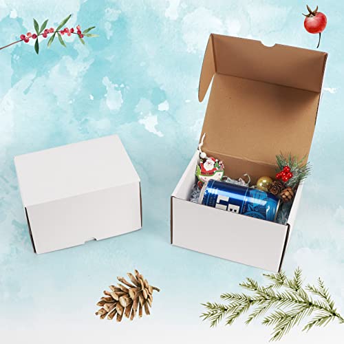 WIFTREY 7x5x4 White Shipping Boxes 25 Pack for Small Business, Small Corrugated Cardboard Boxes for Mailing, Packing, Shipping