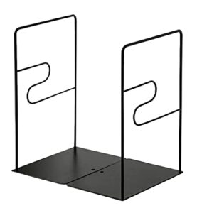 book ends bookend holder 1pair iron bookends portable book display desktop book support storage rack book stand holder desk organizer book stopper for shelves bookshelf (color : black, size : onecol