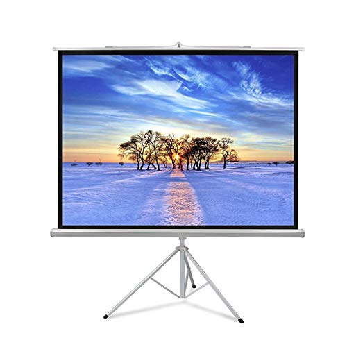 LLAMN 60-100 Inch 16:9 Portable Indoor Outdoor Projector Screen Matte White Fabric Fiber Screen with Pull Up Foldable Stand Tripod ( Size : 60 inch )