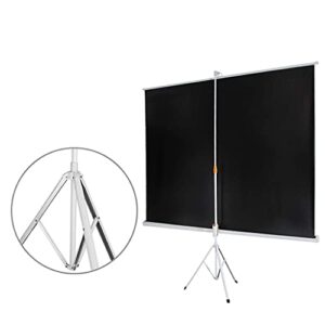 LLAMN 60-100 Inch 16:9 Portable Indoor Outdoor Projector Screen Matte White Fabric Fiber Screen with Pull Up Foldable Stand Tripod ( Size : 60 inch )