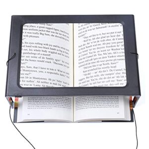 hands-free magnifying glass large full-page rectangular 3x magnifier led lighted illuminated foldable desktop portable for elder