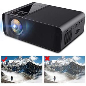 Portable Projector, 1500 Lumens 4K HD 16770K Video Projector 150'' Home Cinema LCD Movie Projector with Remote Control Support 1080P HDMI VGA AV USB Bluetooth WiFi for Android Black (US)