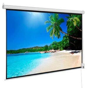 Kshioe Motorized Projector Screen with Remote Control, No Wrinkles, Without Dents, HD Screen, for Home Theater Office Classroom TV Usage (92inch 16:9)