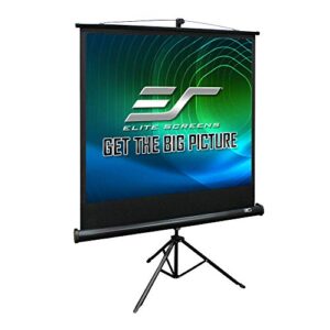 elite screens tripod series, 119-inch 1:1, 16:9, 4:3, adjustable multi aspect ratio portable indoor outdoor projector screen, 8k / 4k ultra hd 3d ready, us based company 2-year warranty, t119uws1, black