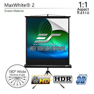 Elite Screens Tripod Series, 119-INCH 1:1, 16:9, 4:3, Adjustable Multi Aspect Ratio Portable Indoor Outdoor Projector Screen, 8K / 4K Ultra HD 3D Ready, US Based Company 2-YEAR WARRANTY, T119UWS1, Black