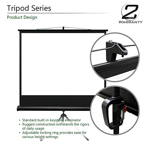 Elite Screens Tripod Series, 119-INCH 1:1, 16:9, 4:3, Adjustable Multi Aspect Ratio Portable Indoor Outdoor Projector Screen, 8K / 4K Ultra HD 3D Ready, US Based Company 2-YEAR WARRANTY, T119UWS1, Black