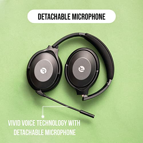 Raycon The Work Bluetooth Wireless Headphones with Detachable Mic, Active Noise Cancellation, 32 Hours of Battery, Memory Foam Cushions, with Talk, Text, and Play, Bluetooth 5.0 (Black)