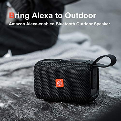 [Upgrade] DOSS E-go Alexa-Enabled Portable Bluetooth Speaker with Superior Sound, 33ft Bluetooth Range, Built-in Mic, Ultra-Portable Design, IPX6 Waterproof for Home and Outdoor