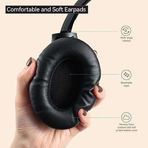 Noise Cancelling Headphones Over Ear: Bluetooth Wireless Foldable ANC Headphones Comfortable with Active Sound Canceling Stereo Mic