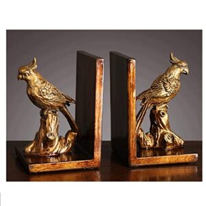 wjccbjqxw resin vertical parrot bookends heavy duty bookends durable dividers unique design office 1 pair book stoppers