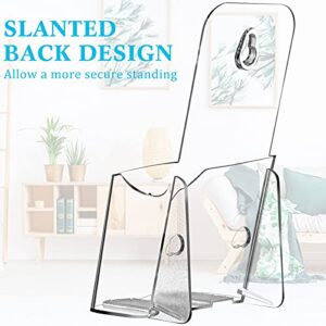 10 Pieces Acrylic Brochure Holder Stand Pamphlet Holder 4 Inch Clear Literature Holder Plastic Flyer Display Stand for Vendors, Brochure,Trifold, Magazine, Pamphlet, Booklets, Menu