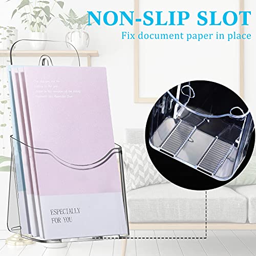 10 Pieces Acrylic Brochure Holder Stand Pamphlet Holder 4 Inch Clear Literature Holder Plastic Flyer Display Stand for Vendors, Brochure,Trifold, Magazine, Pamphlet, Booklets, Menu