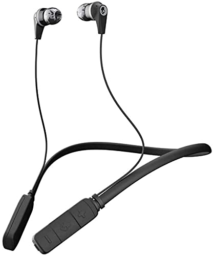 Skullcandy Ink'd+ Bluetooth Wireless Earbuds with Microphone, Noise Isolating Supreme Sound, 8-Hour Rechargeable Battery, Lightweight with Flexible Collar, Non-Retail Packaging - Black (Renewed)