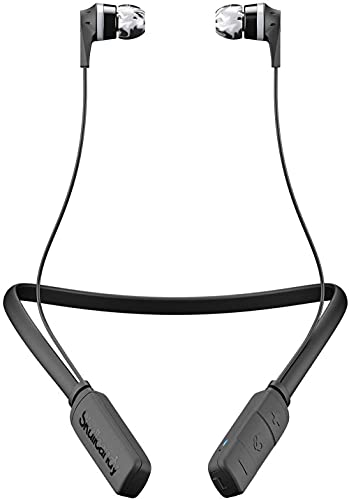 Skullcandy Ink'd+ Bluetooth Wireless Earbuds with Microphone, Noise Isolating Supreme Sound, 8-Hour Rechargeable Battery, Lightweight with Flexible Collar, Non-Retail Packaging - Black (Renewed)