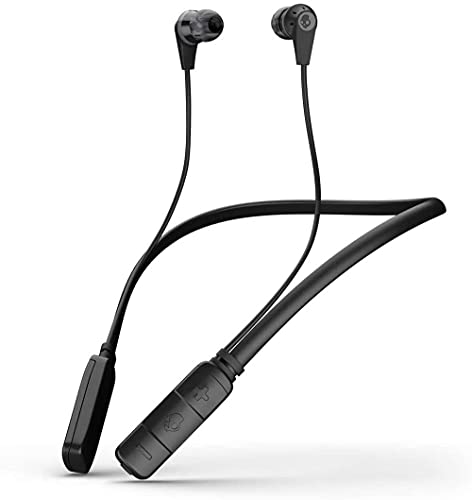 Skullcandy Ink'd+ Bluetooth Wireless Earbuds with Microphone, Noise Isolating Supreme Sound, 8-Hour Rechargeable Battery, Lightweight with Flexible Collar, Non-Retail Packaging - Black (Renewed)