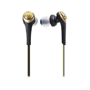 Audio-Technica ATH-CKS550BTBGD Bluetooth Solid Bass Wireless Earbuds with Mic & Control, Black-Gold