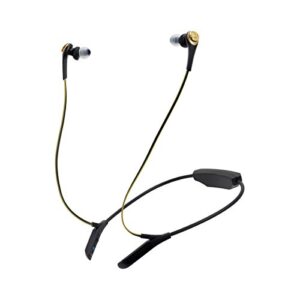 Audio-Technica ATH-CKS550BTBGD Bluetooth Solid Bass Wireless Earbuds with Mic & Control, Black-Gold