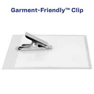 Avery Clip Name Badges, Print or Write, 2.25" x 3.5", 100 Inserts & Badge Holders with Clips (74461)