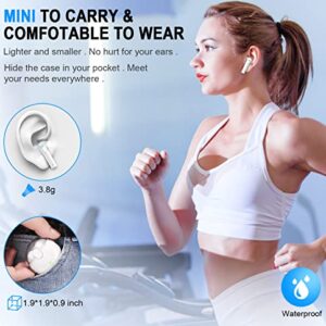 MAXROCK True Wireless Earbuds,TWS Bluetooth Headphones Stereo Powerful Sound TWS Earphones,30H Playtime,Sweat Proof Dual Bluetooth 5.2 Headset with Built-in Mic for Sports,Transparency Black (White)