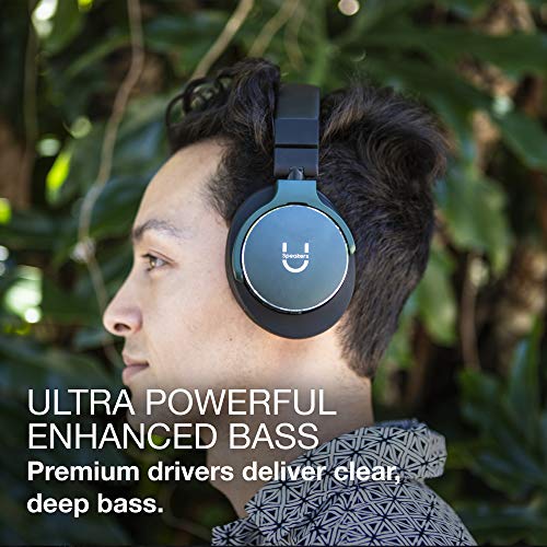 U Evolve Wireless Headphones, Lux Memory Foam Cushion Earpads, High-Fidelity Audio Deep Bass Active Noise Cancelling Over Ear Headphones with Microphone Bluetooth, 25 Hours Playtime