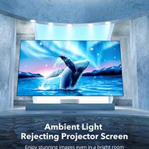 ALR Projector Screen, 100-inch UHD 16:9, Fixed Frame Projection Screen for Ultra-Short Throw Projector, ALR Screen Slim Edge for Home Theater, Boardroom, Easier to Assemble