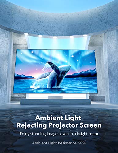 ALR Projector Screen, 100-inch UHD 16:9, Fixed Frame Projection Screen for Ultra-Short Throw Projector, ALR Screen Slim Edge for Home Theater, Boardroom, Easier to Assemble