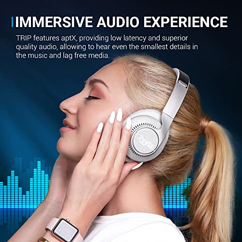 233621 Trip Active Noise Cancelling Headphones with Independent Noise Reduction Chip, Bluetooth Wireless Headphones Built-in Mic and Ex Audio Cable, 40H Battery, Hands-Free Calls, HiFi Sound Quality