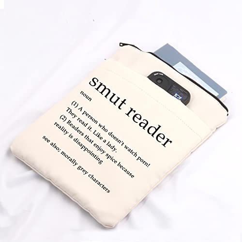 MAOFAED Smut Book Sleeve Spicy Book Reader Gift Bookish Book Cover Bibliophile Book Zipper Pouch Smut Reader Noun Gift (smut Noun booksl)